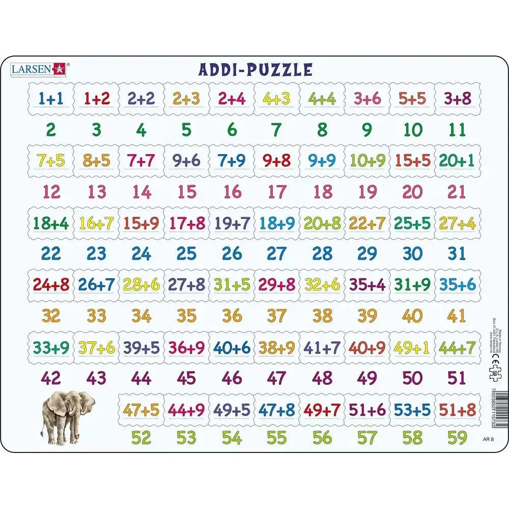 Addition Math 58 Piece Tray Jigsaw Puzzle Larsen – Puzzle Merchant