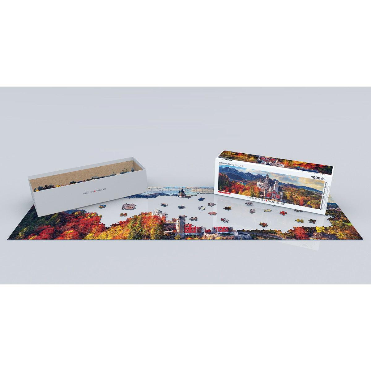Neuschwanstein Castle in Autumn 1000 Piece Panoramic Jigsaw Puzzle Eur ...