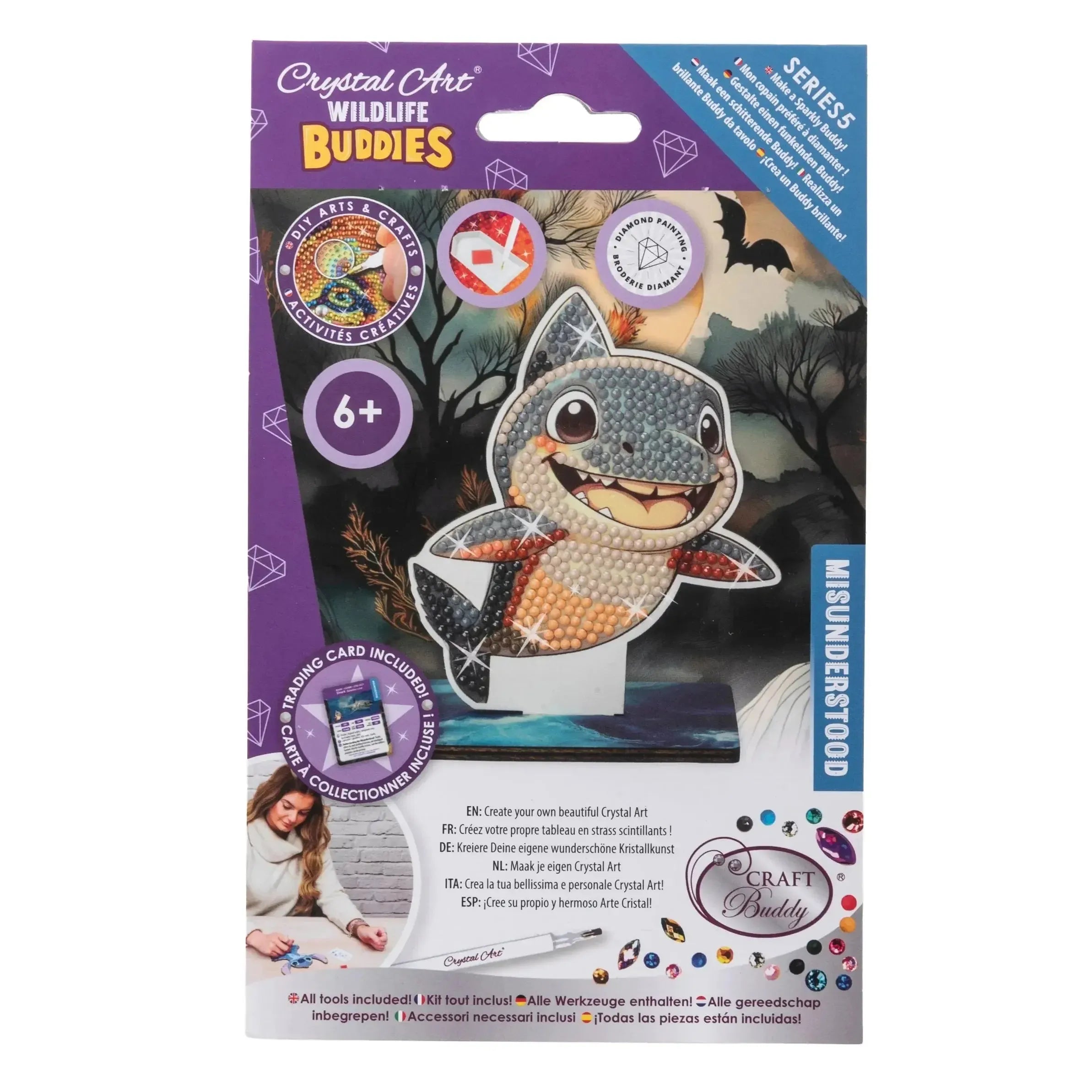 Shark "Misunderstood" Crystal Art Buddies Kit Craft Buddy – Puzzle Merchant