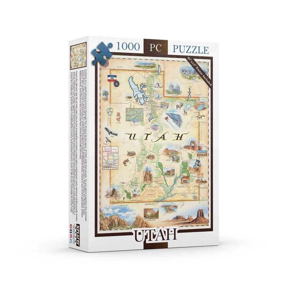 Utah State 1000 Piece Jigsaw Puzzle Xplorer Maps – Puzzle Merchant
